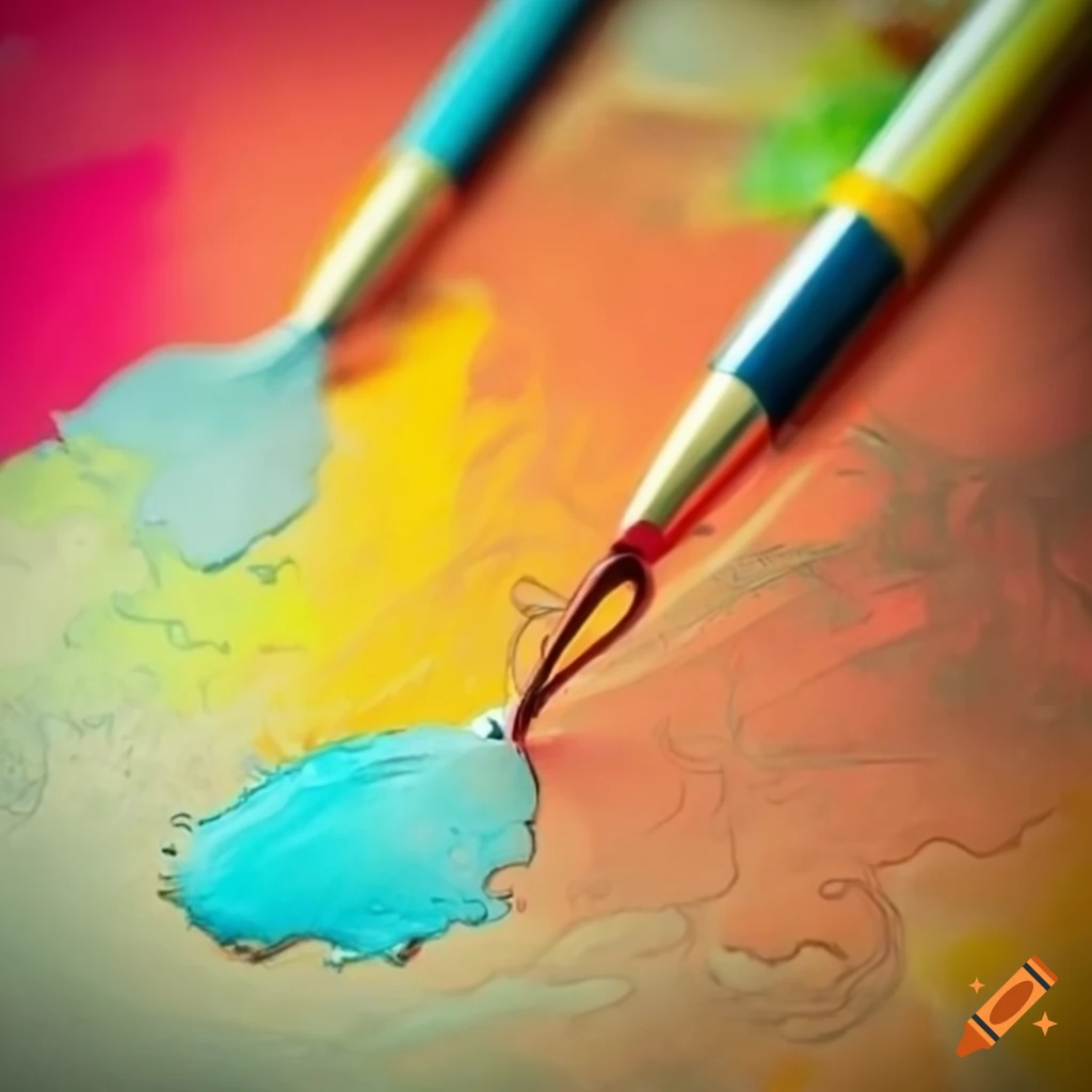 Art supplies scattered on the floor on Craiyon