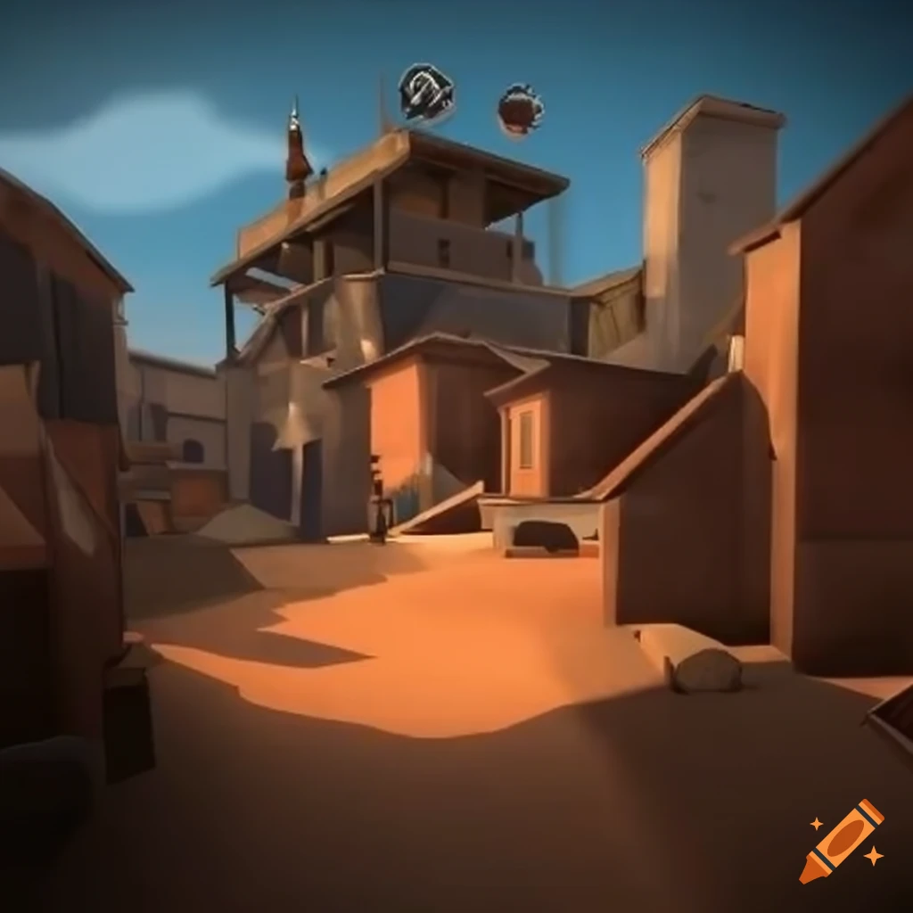 Screenshot of team fortress 2 beach house map