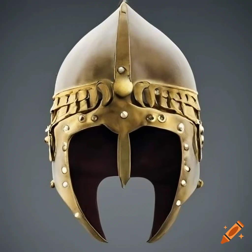 Gilded leather helmet