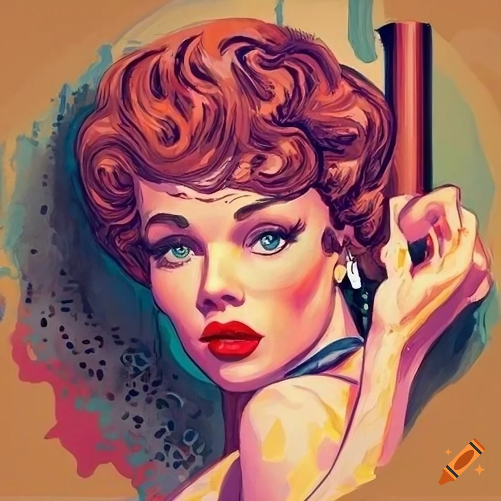 1950s pulp art style illustration on Craiyon