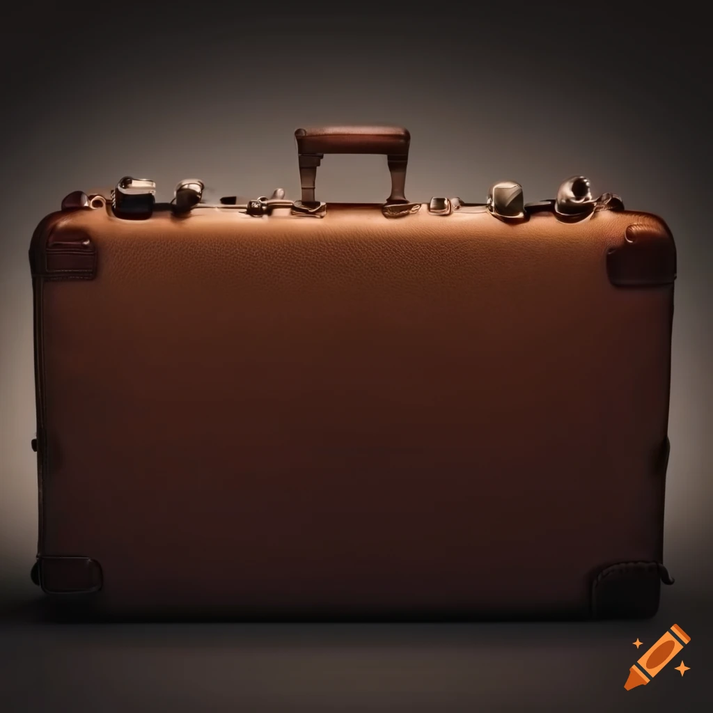 Side view of a traditional open suitcase on Craiyon