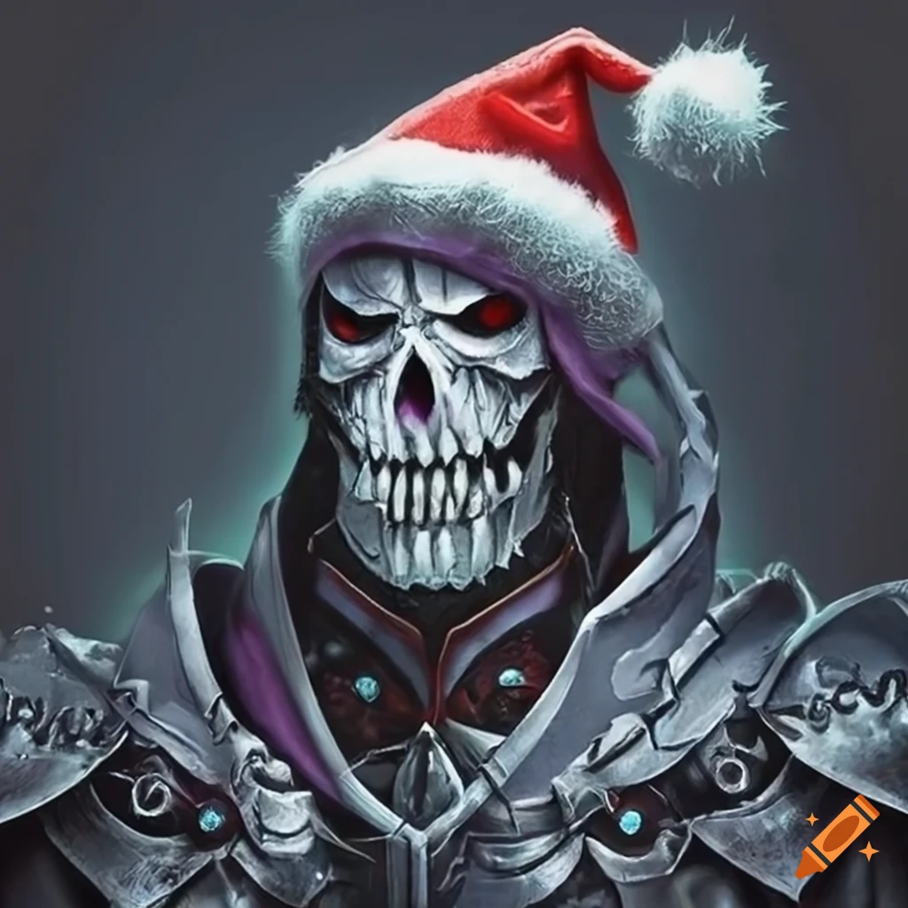Christmas-themed death knight hat