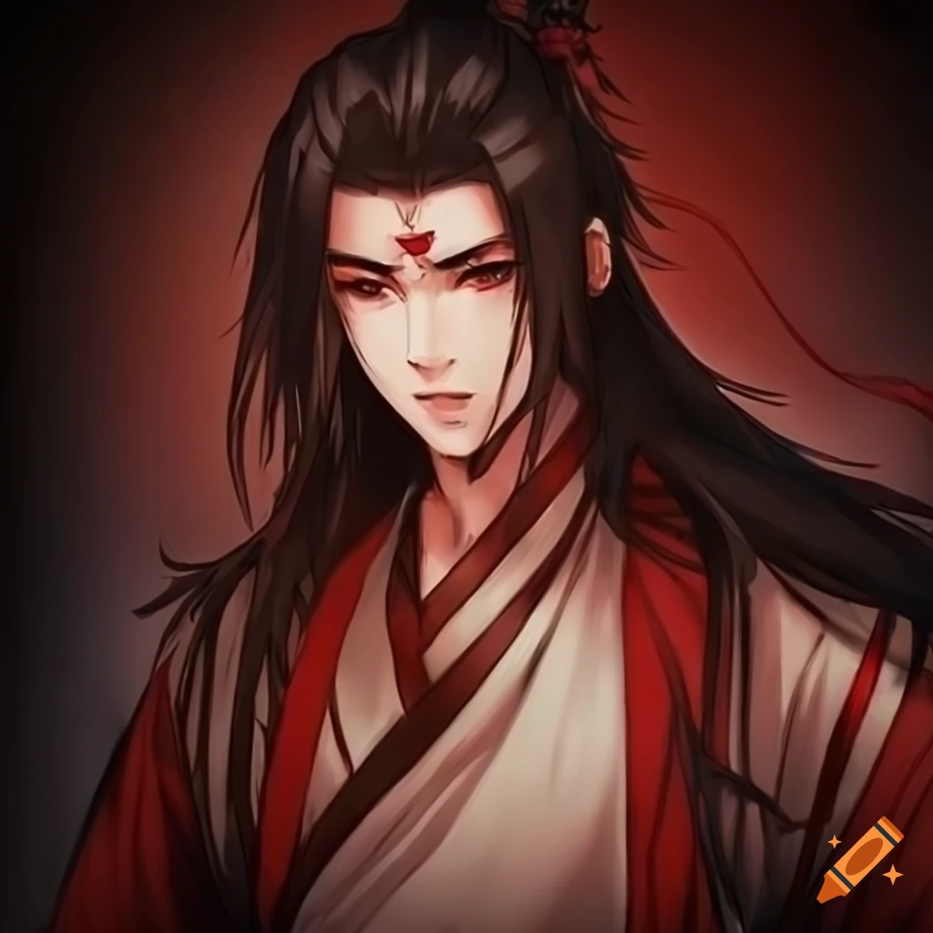Realistic red warrior in anime-style artwork on Craiyon