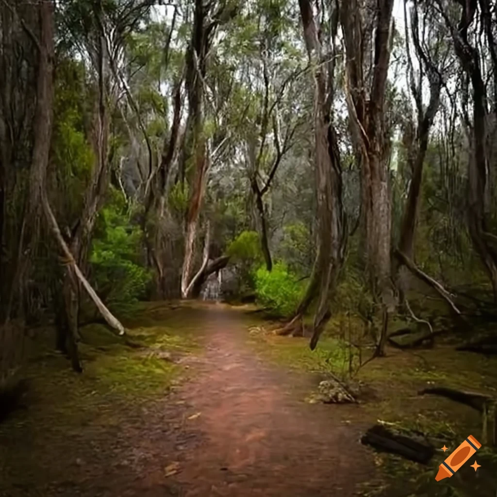 Walking track in the australian bush on Craiyon