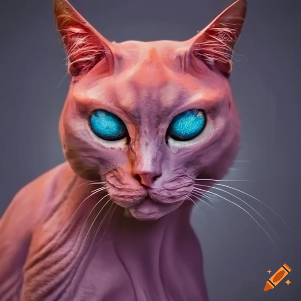 Alien cat with rose-shaped head on Craiyon