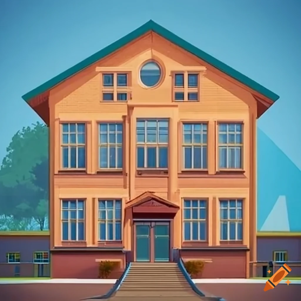 Front view of an elementary school building