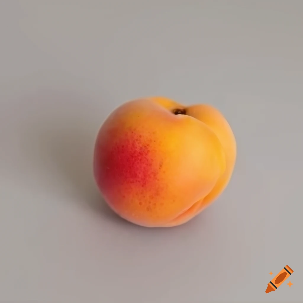 Close up of a single apricot on white background