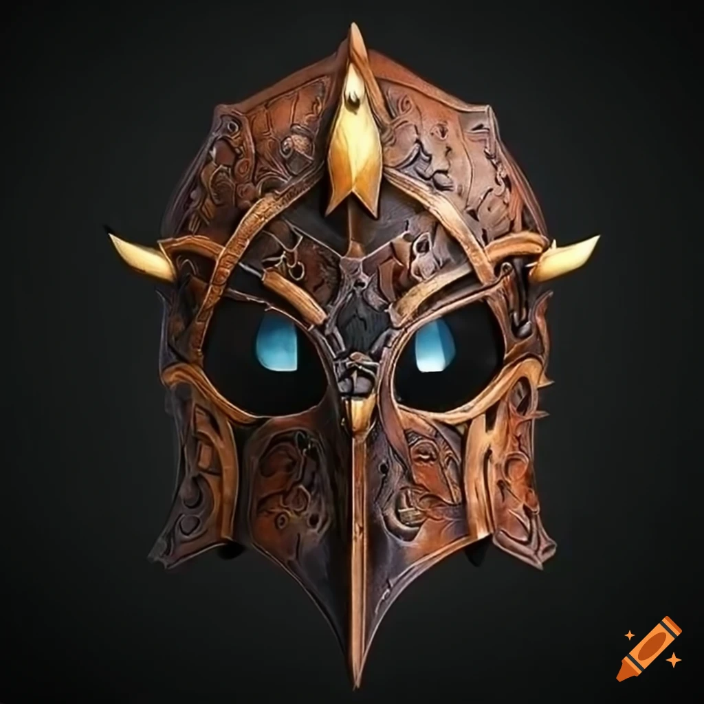 Intricate symmetrical fantasy helm