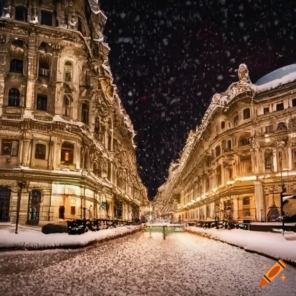 Vienna city covered in snow during christmas
