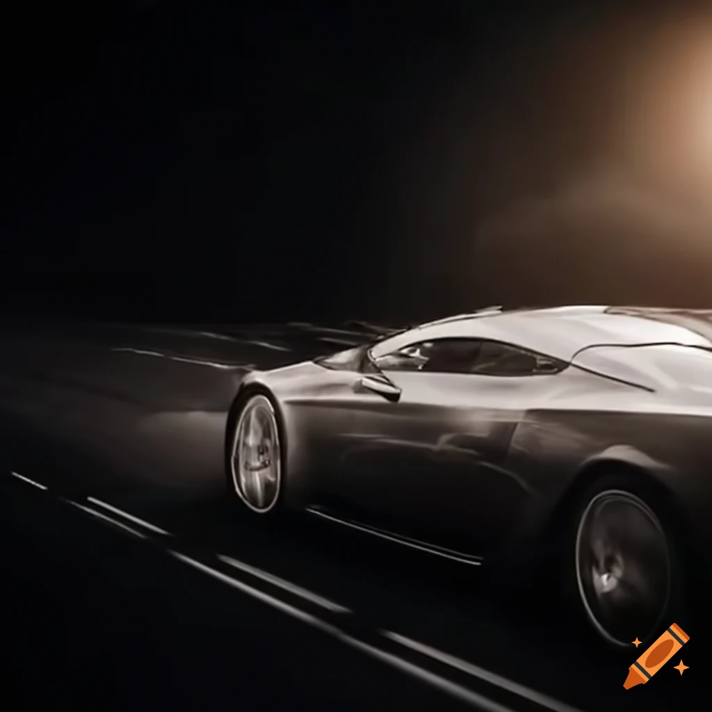 Self-driving sports car on a highway to the moon on Craiyon