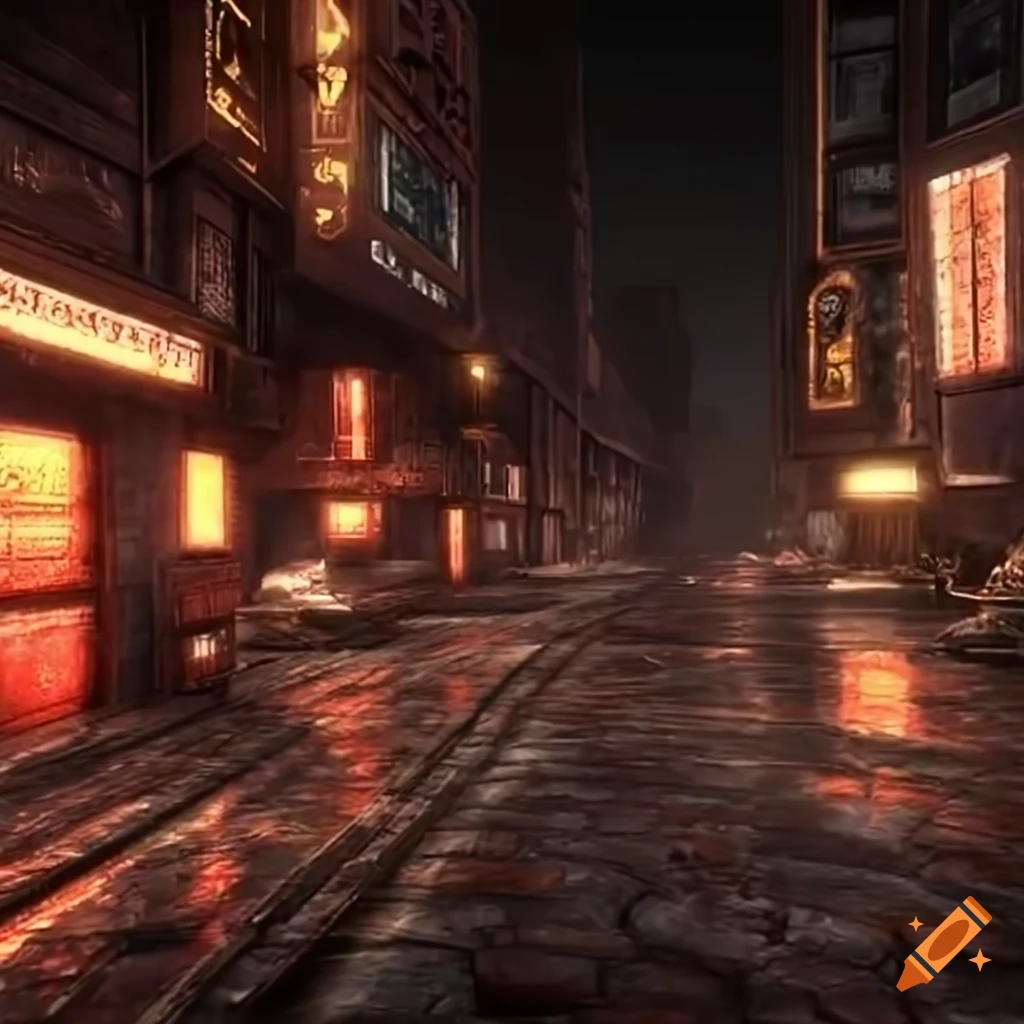 Ultra-realistic rendering of Fallout New Vegas strip on Craiyon