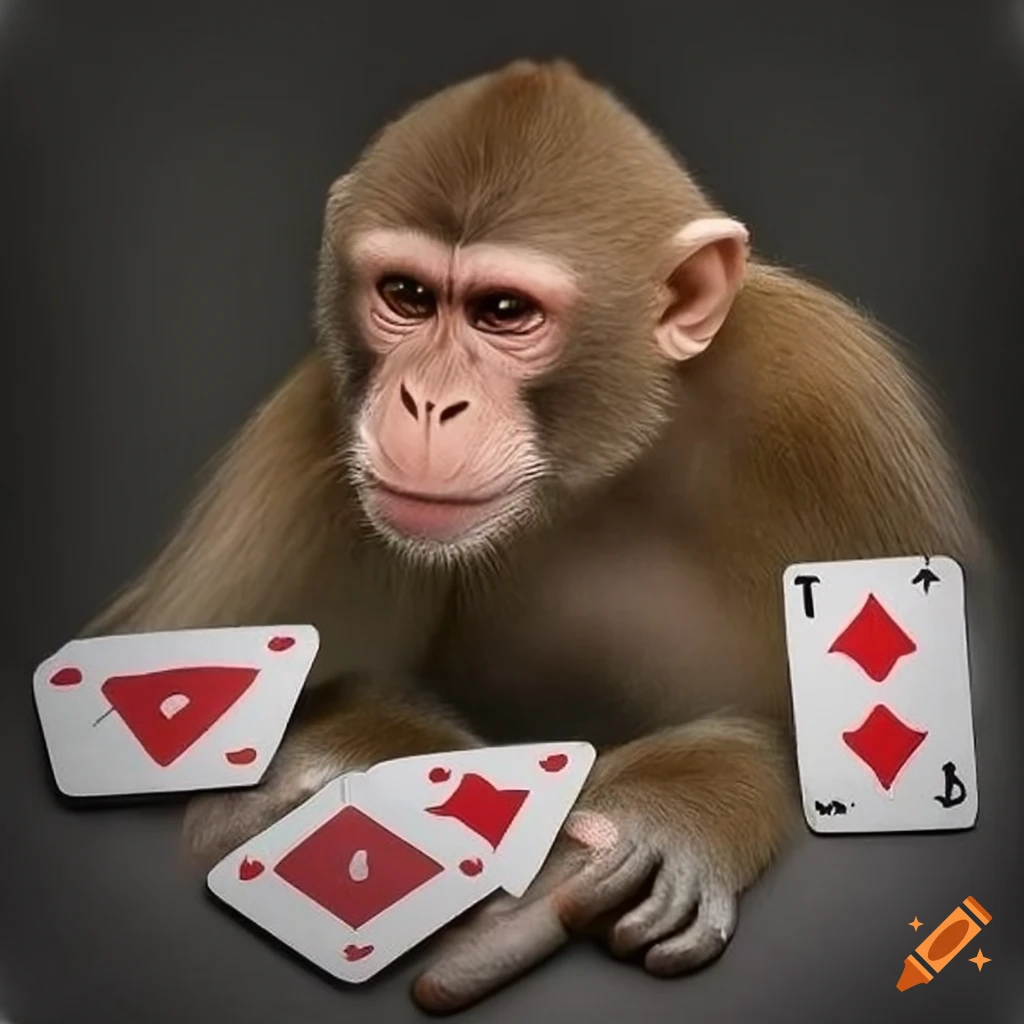 Monkey playing cards