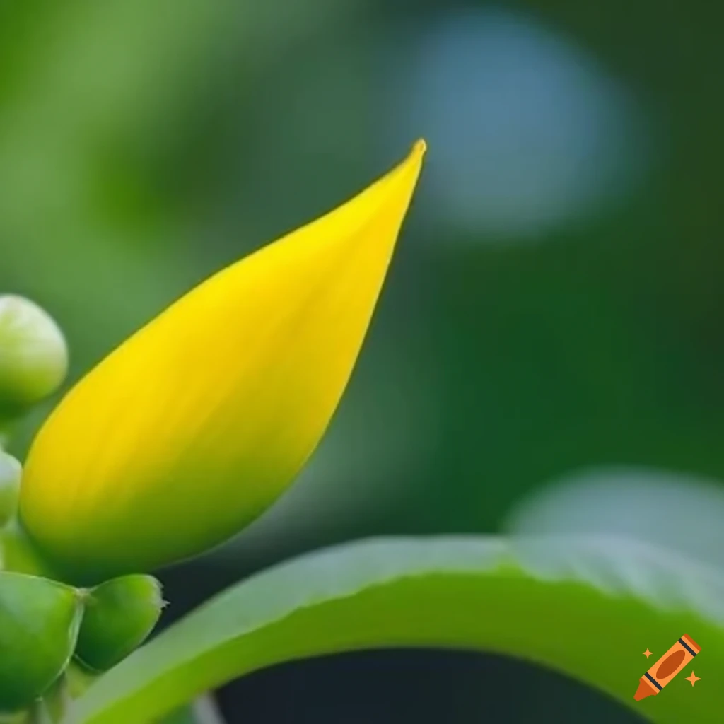 Yellow flower growing in a bud