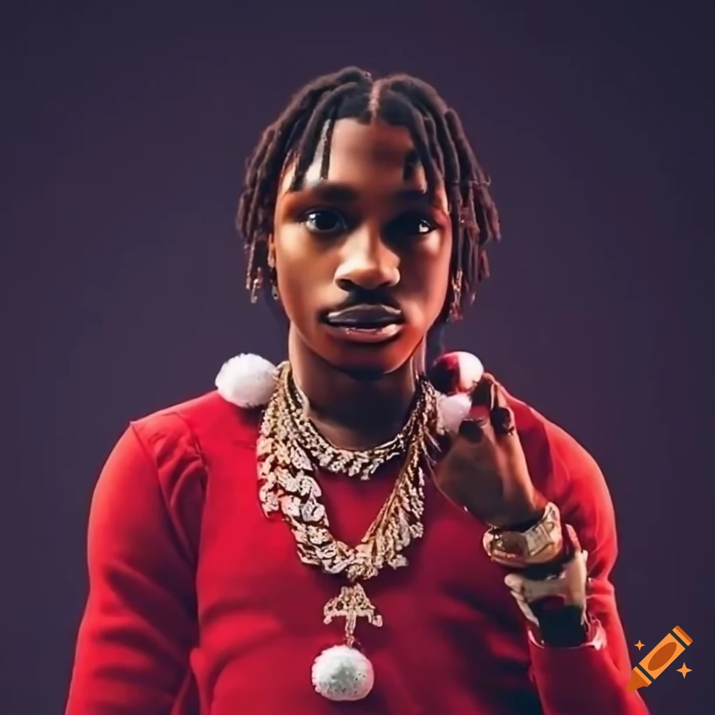 Lil tjay in a festive outfit