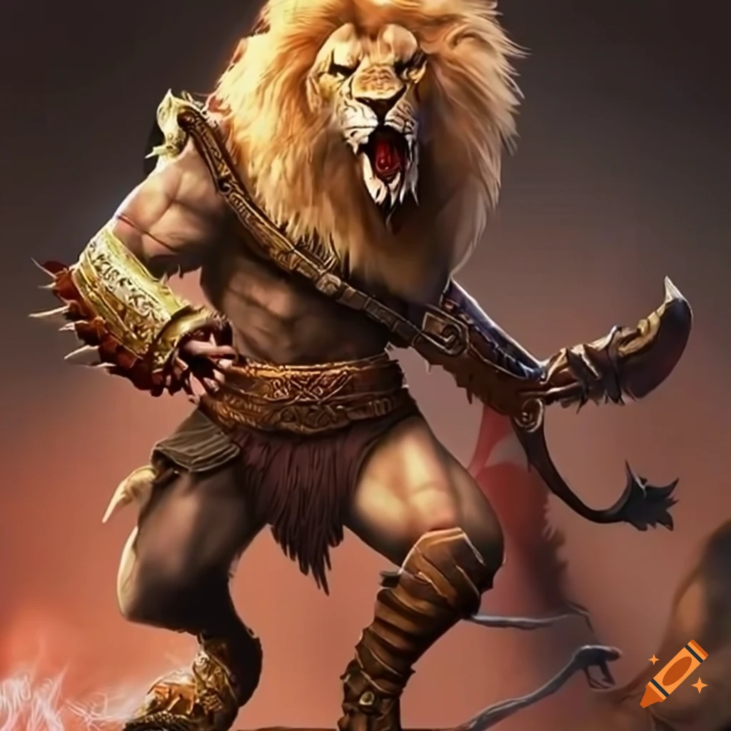 Image of a fierce lion beastman