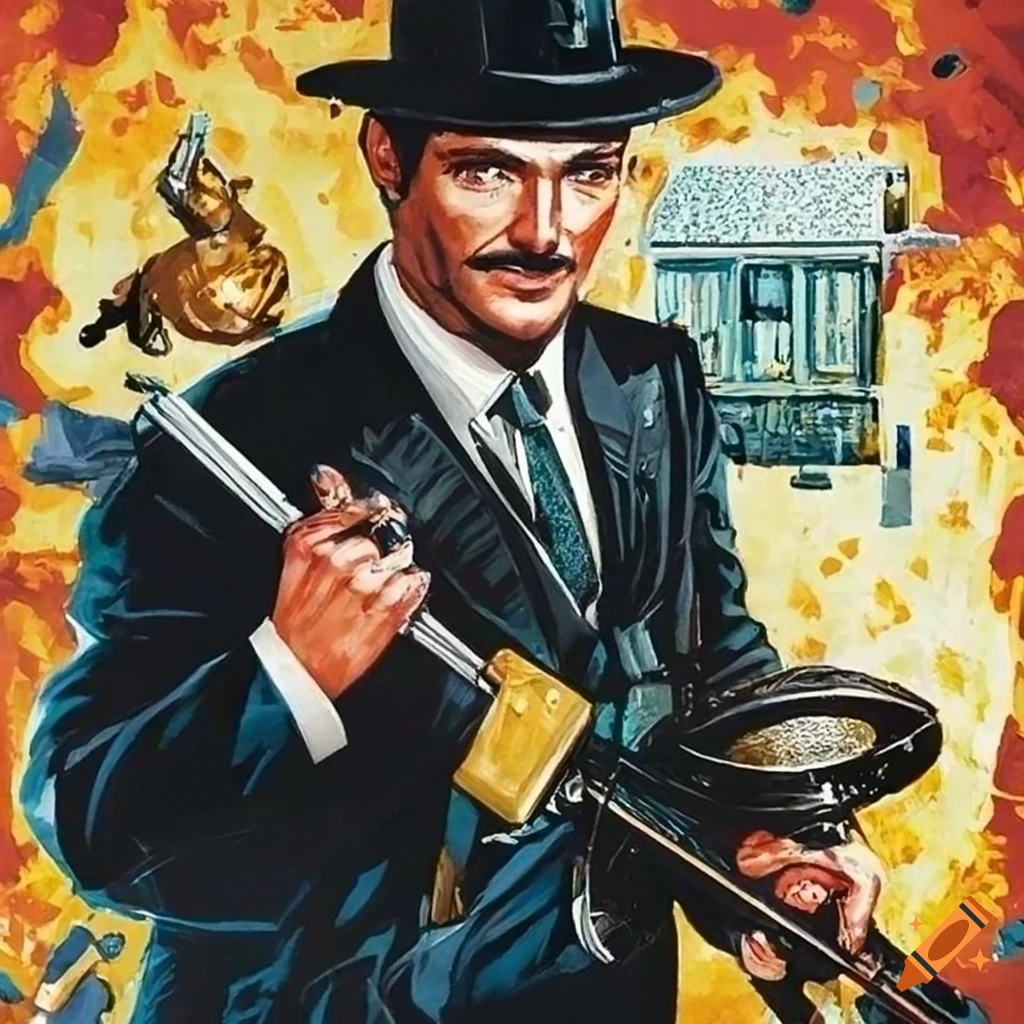 Pulp magazine cover with detective theme