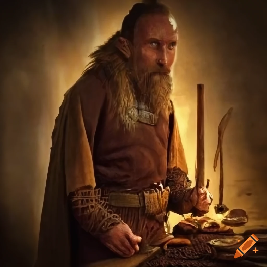 Vikings trading in the ancient town of hedeby