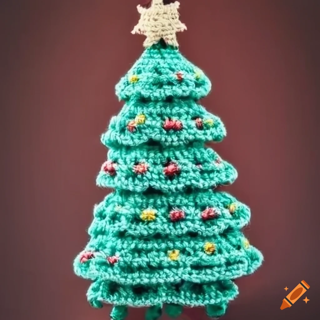 Crocheted christmas tree on Craiyon
