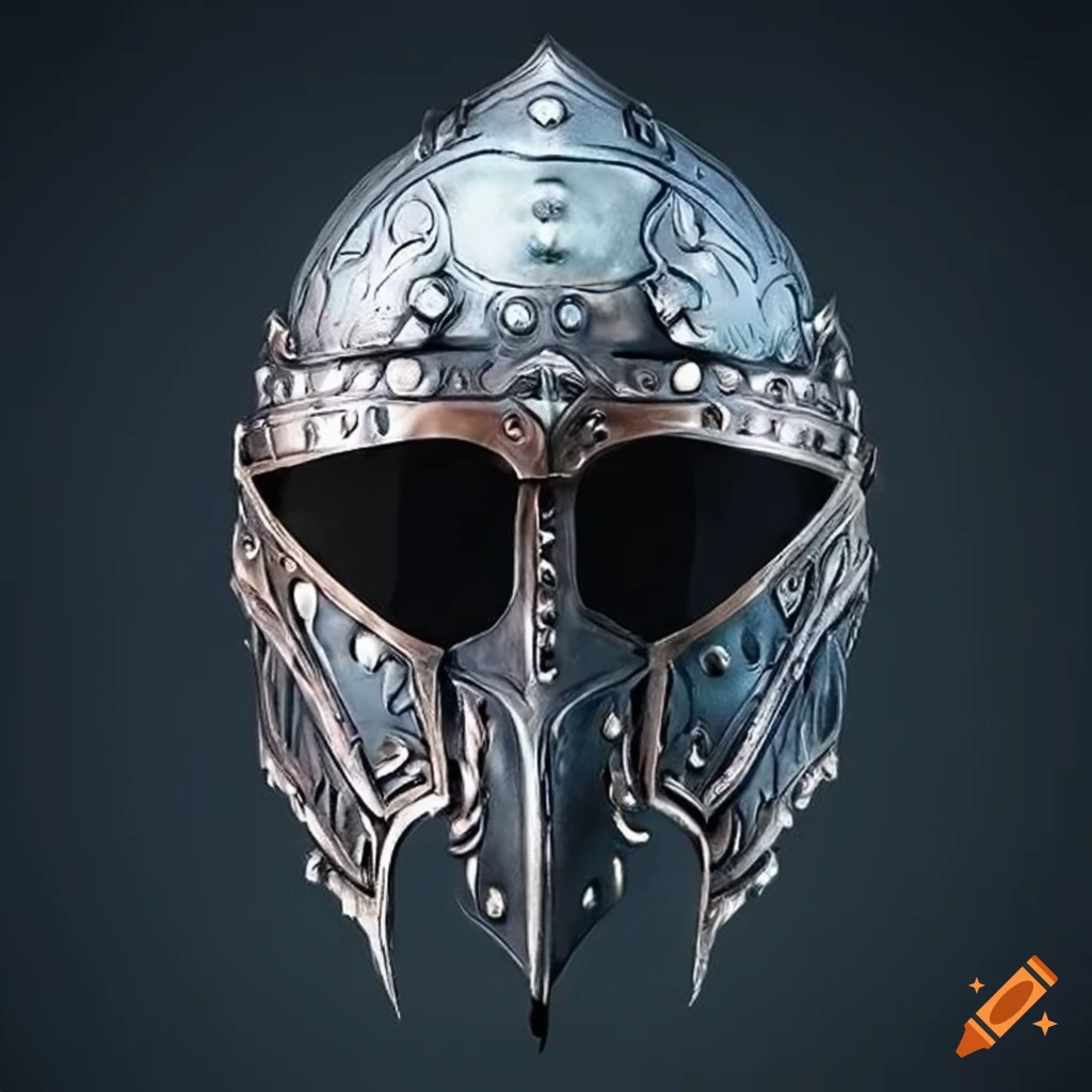 Intricate steel astral symmetrical helmet