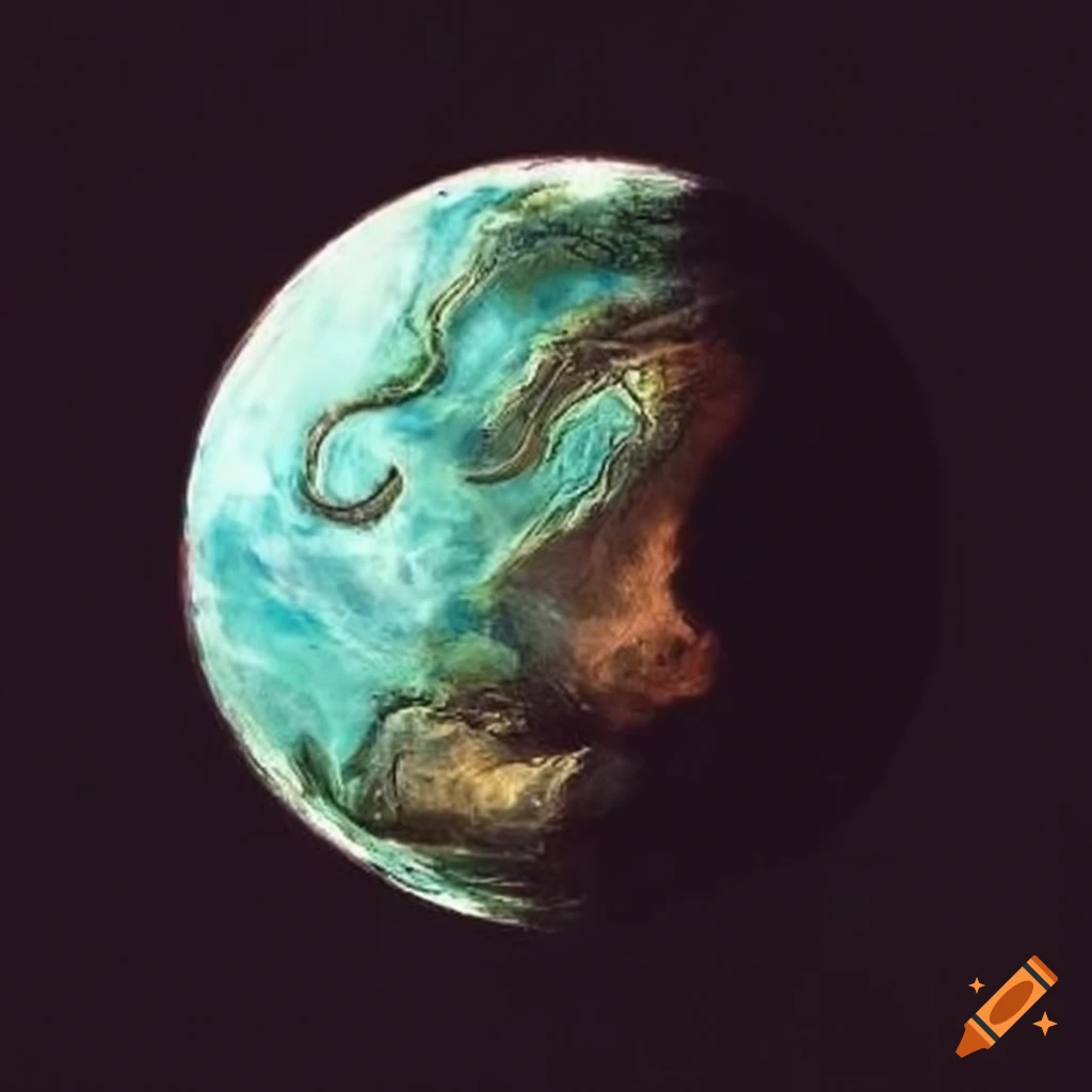 Mysterious map of an alien planet on Craiyon