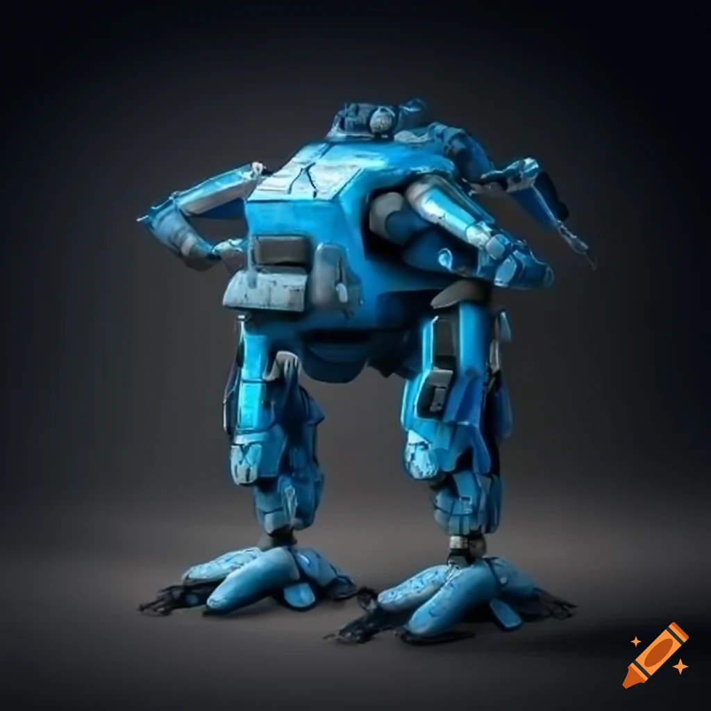 Bipedal mech on a beach on Craiyon