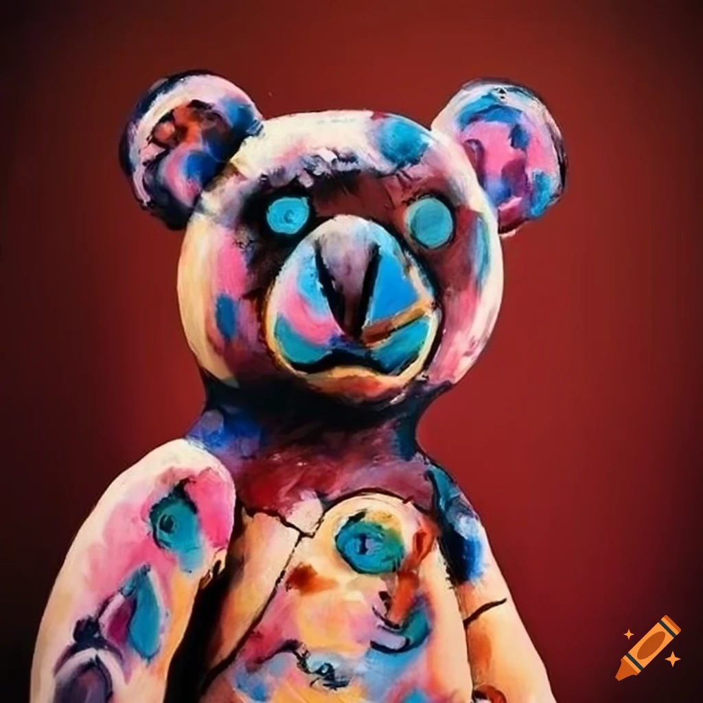 Painting of a teddy bear inspired by francis bacon on Craiyon