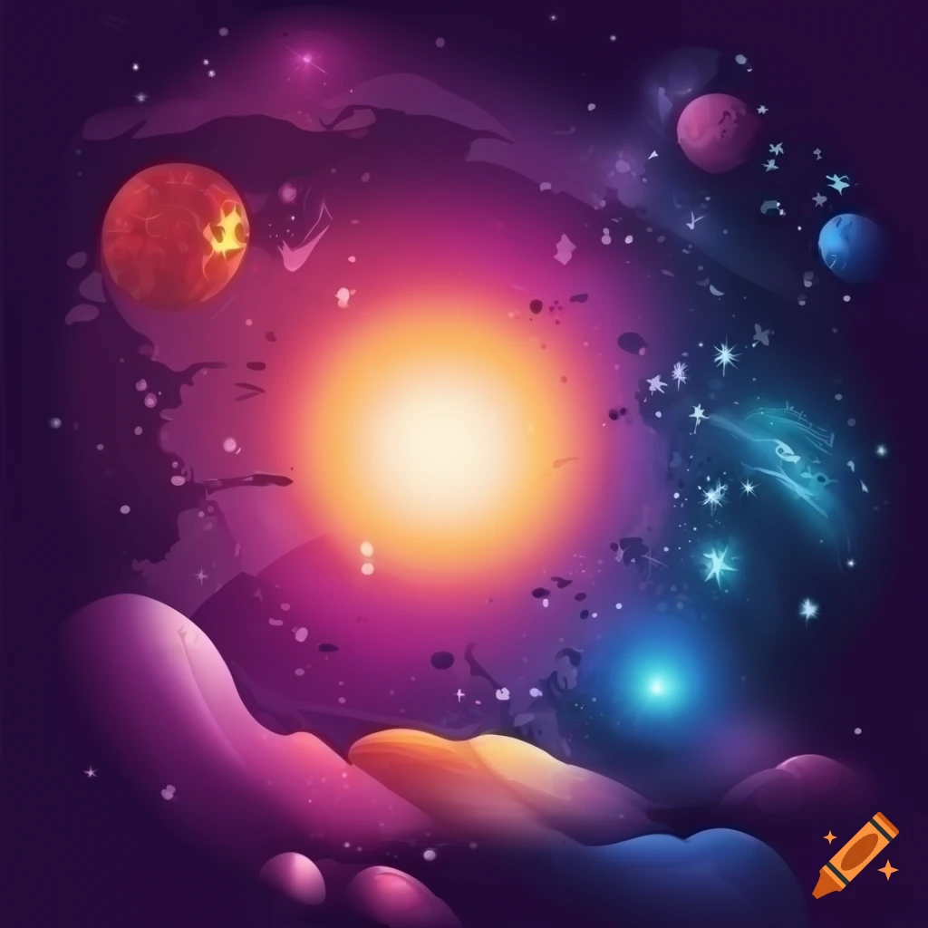 Mystical vector art of space