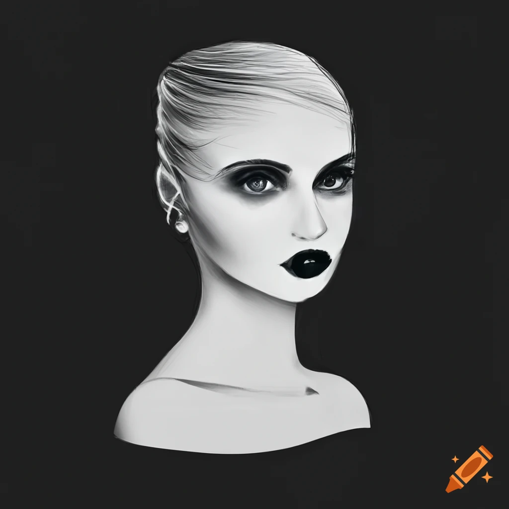 Abstract side view of a face on Craiyon