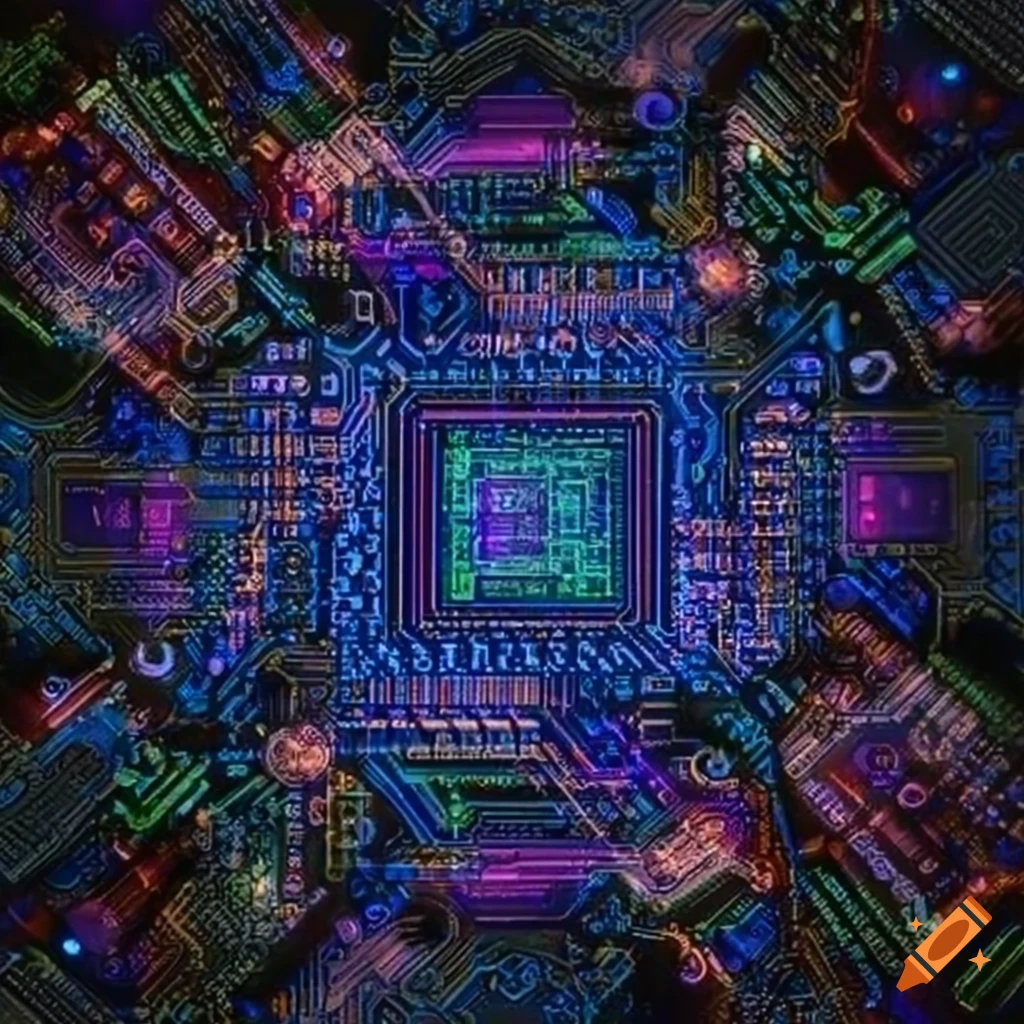 Futuristic microchip technology image