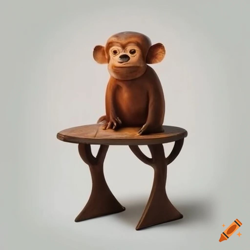 Funny image of a monkey flipping a table on Craiyon