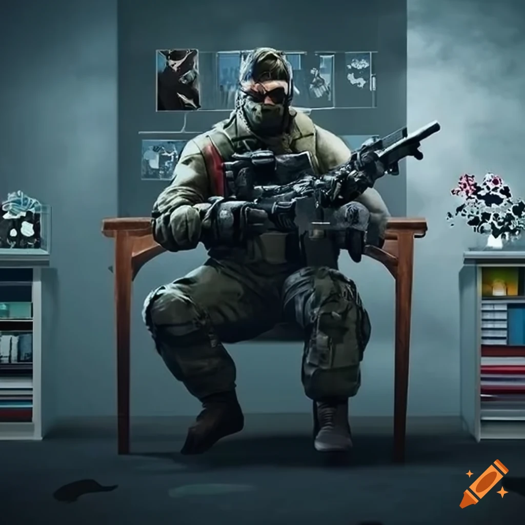Nerd boy's gaming room with Call of Duty posters on Craiyon