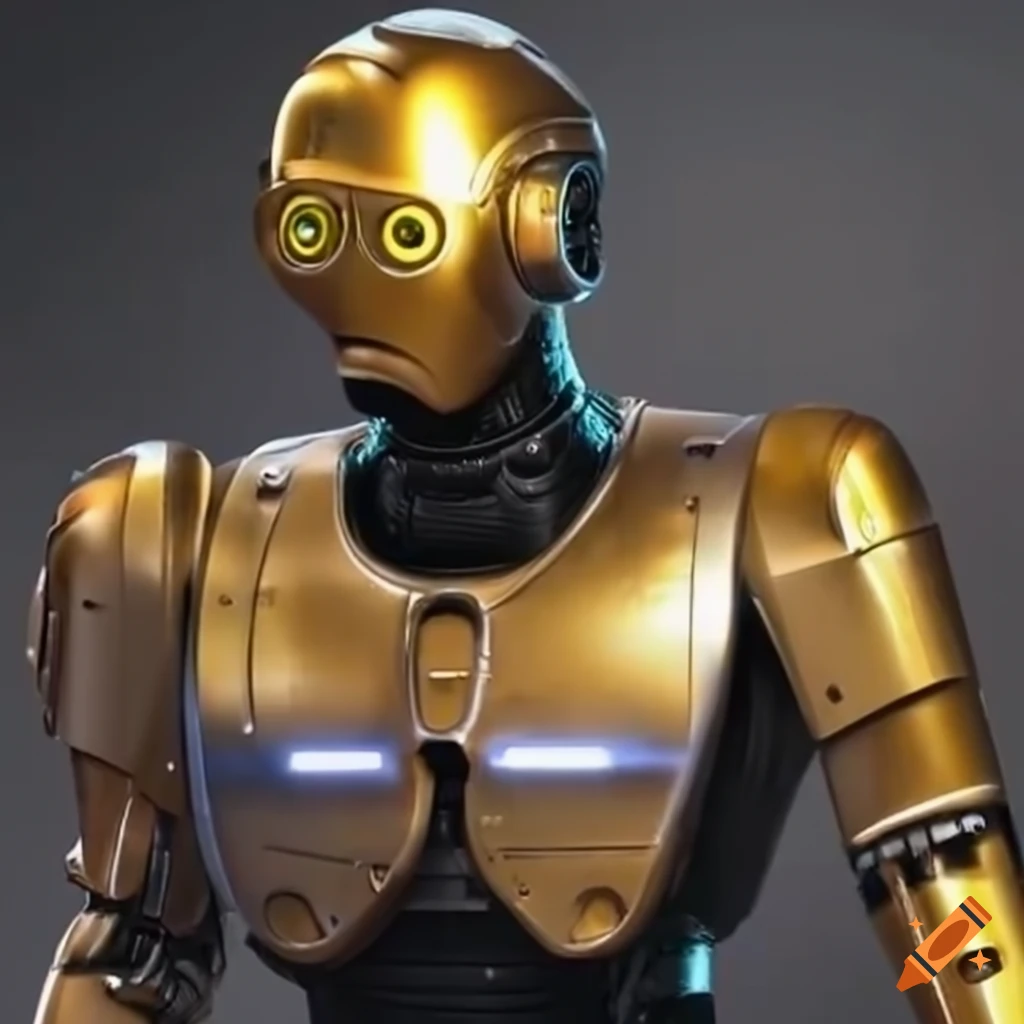 Futuristic fusion of robocop and c3po on Craiyon
