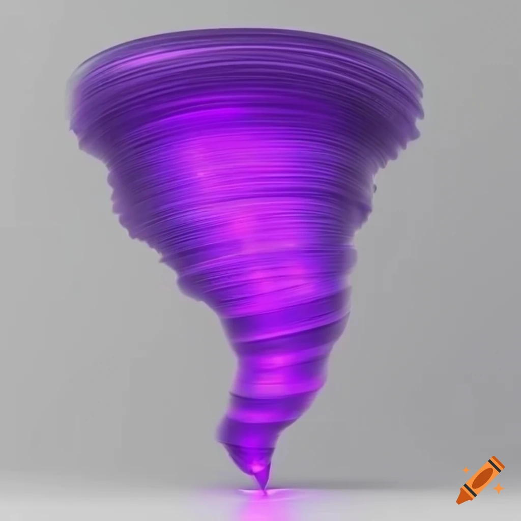 3d rendering of a powerful tornado with purple lights