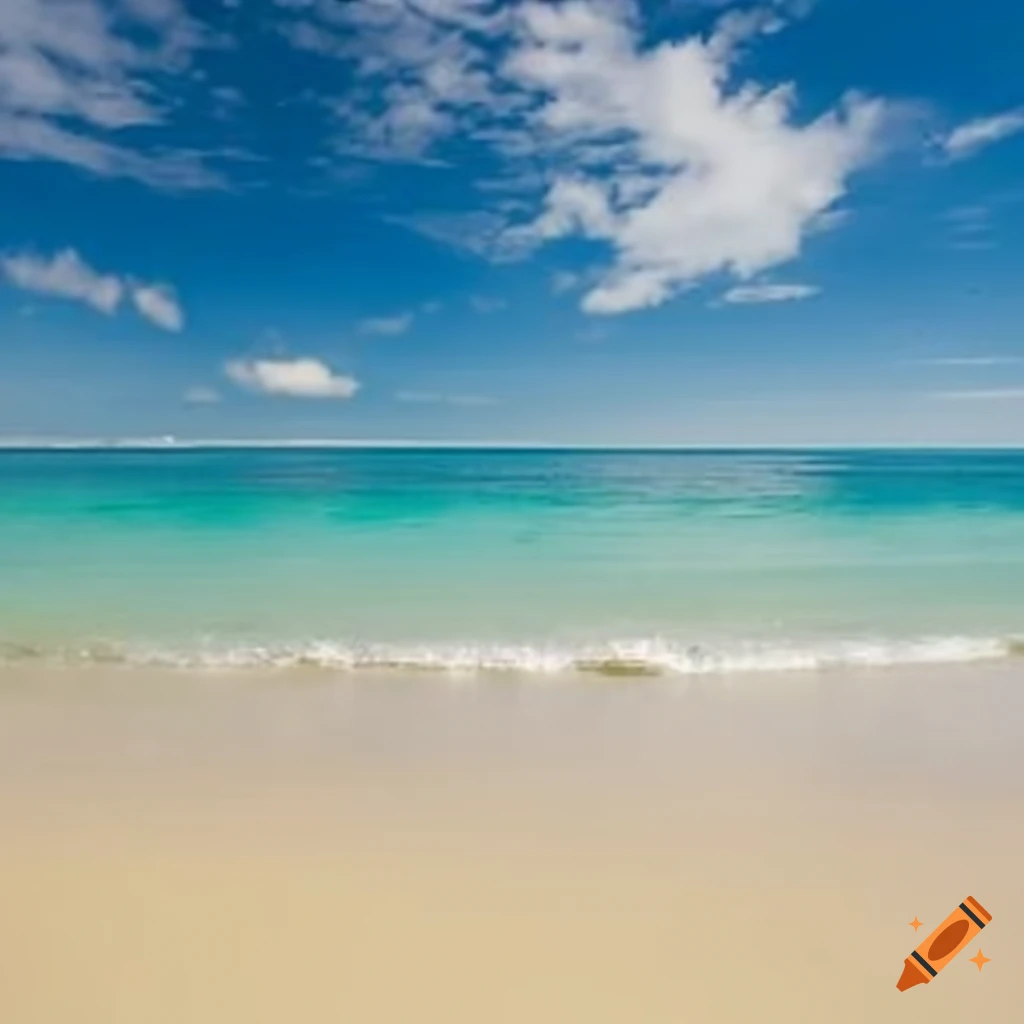 Wide shot of a beautiful beach scene