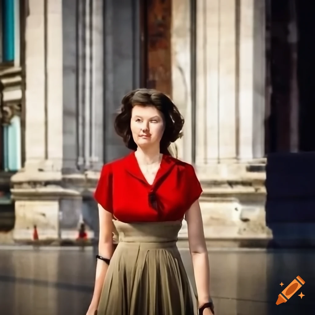 Soviet female judge enjoying vacation in milan