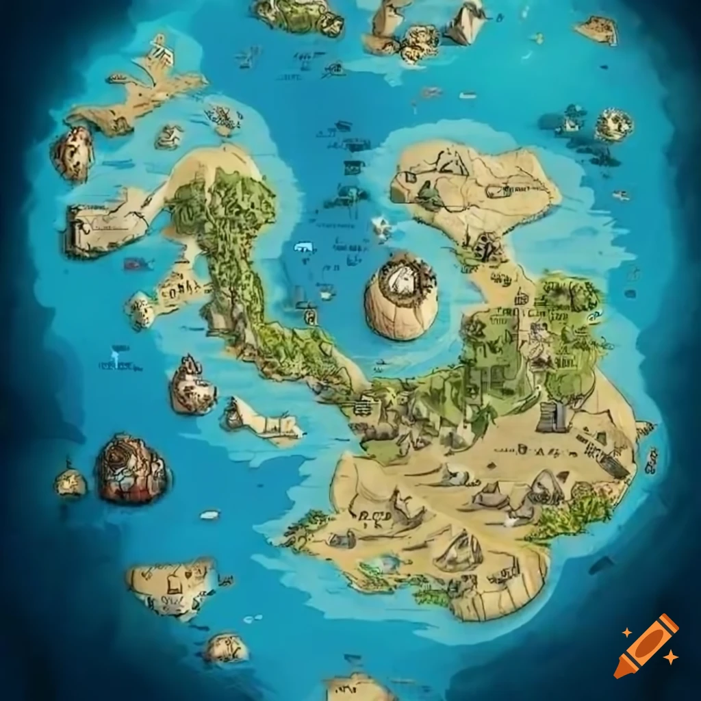 Fantasy world map for adventure