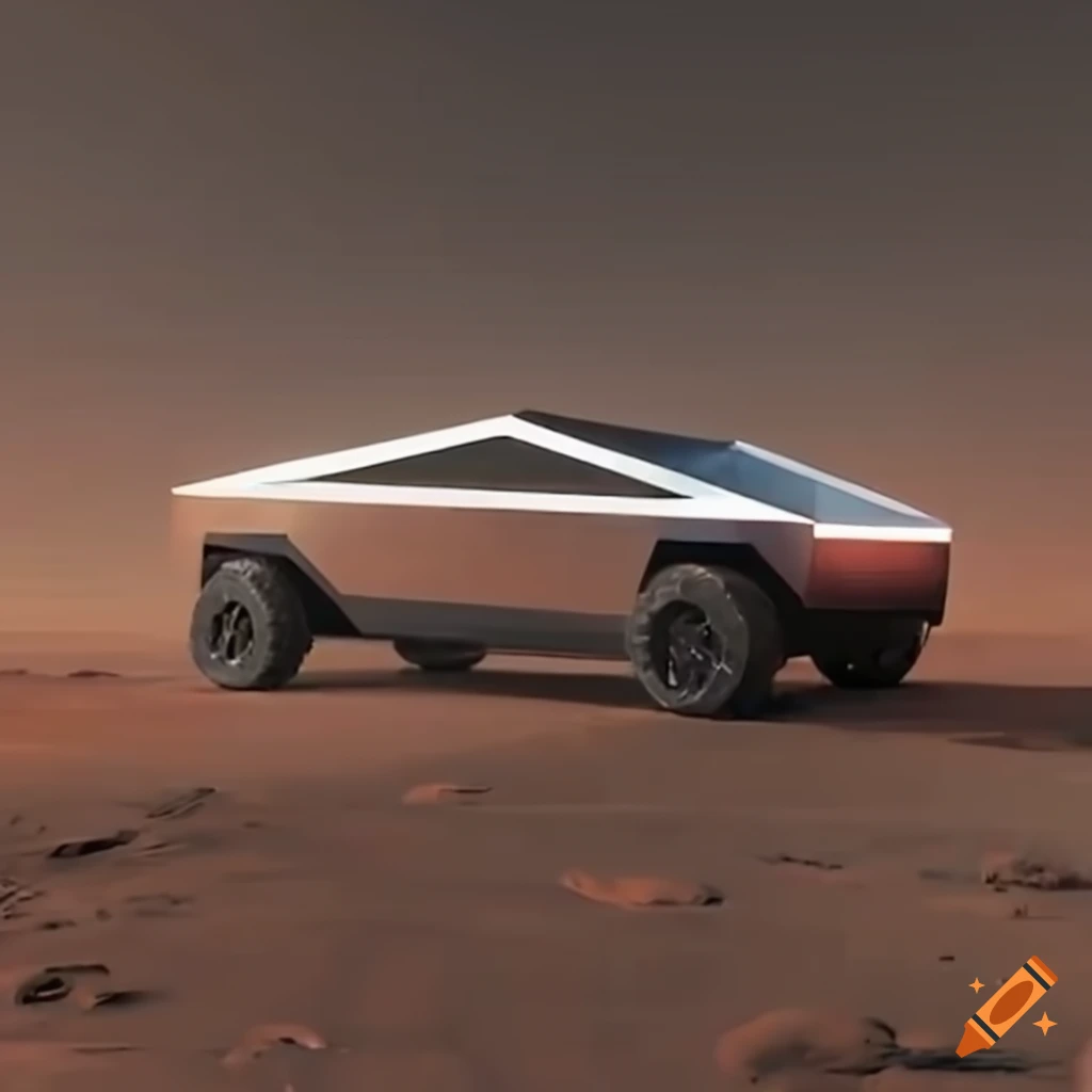 Tesla cybertruck on red planet
