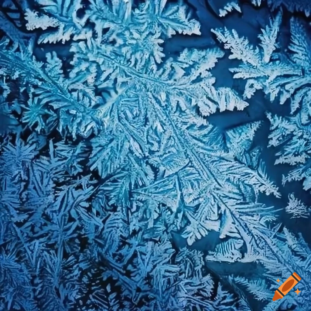 Frost patterns on a frozen window