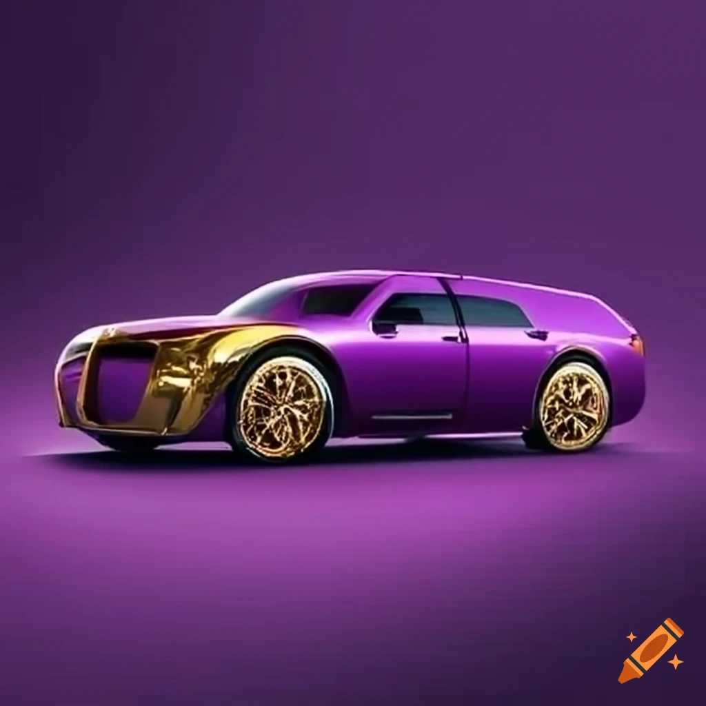Purple and gold dodge magnum with briar jumper design on Craiyon