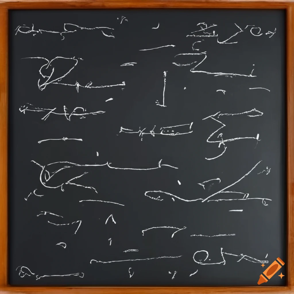 Chalkboard with complex mathematical equations on Craiyon