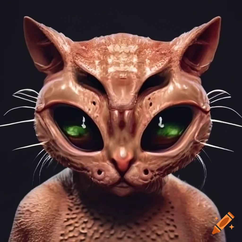 Cat with an alien-like head