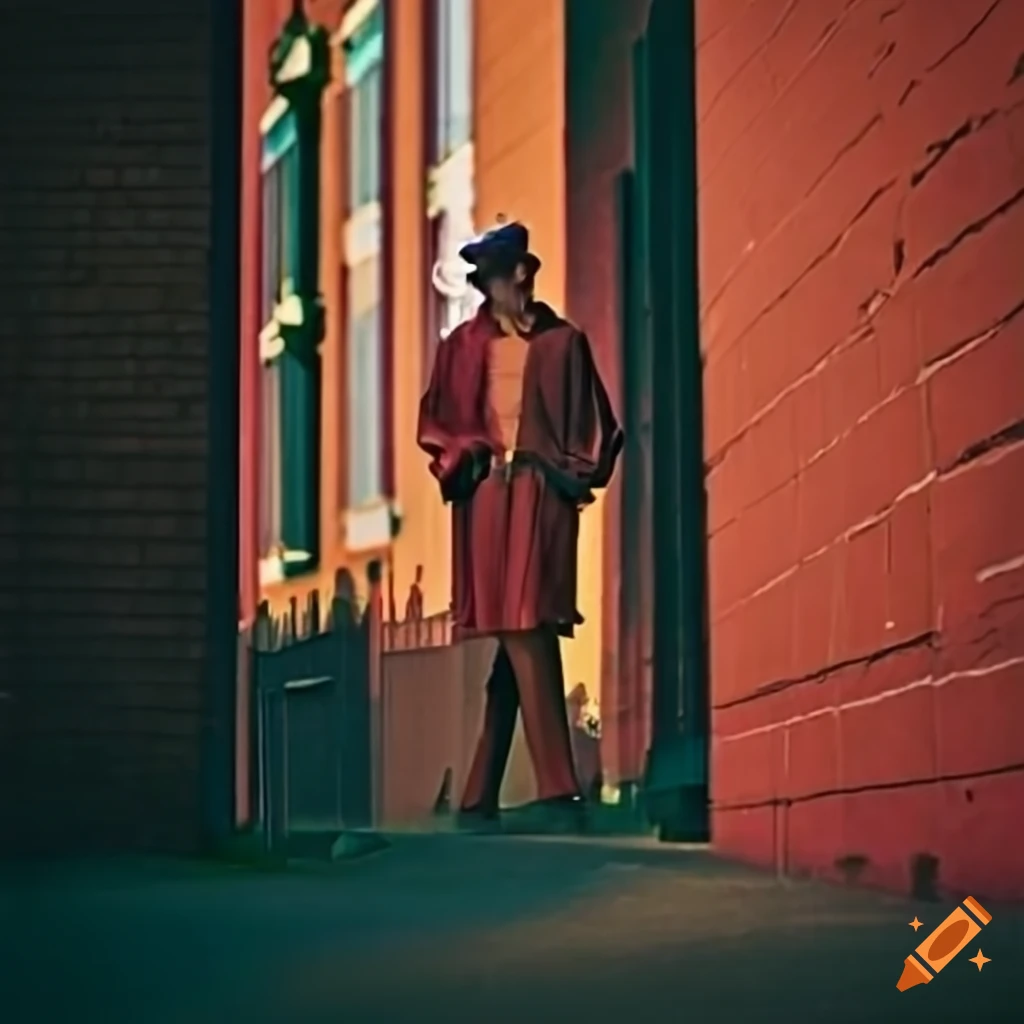 Portrait of a curious man in a cityscape on Craiyon