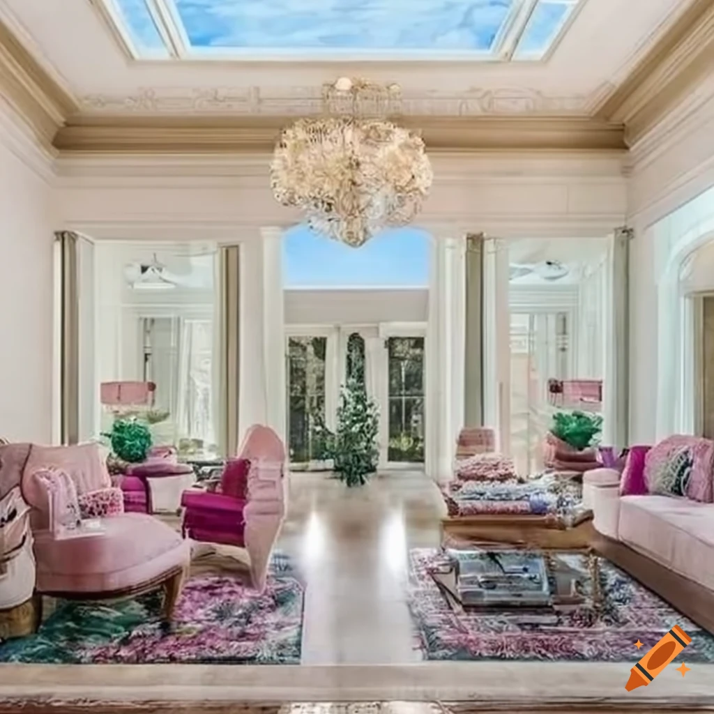 Luxurious california mansion with high ceiling living room