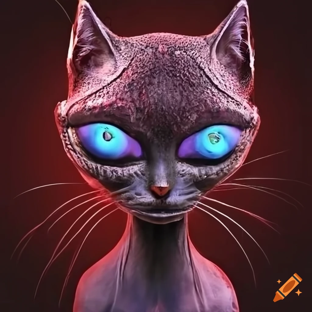 Image of an alien cat with unique head shape