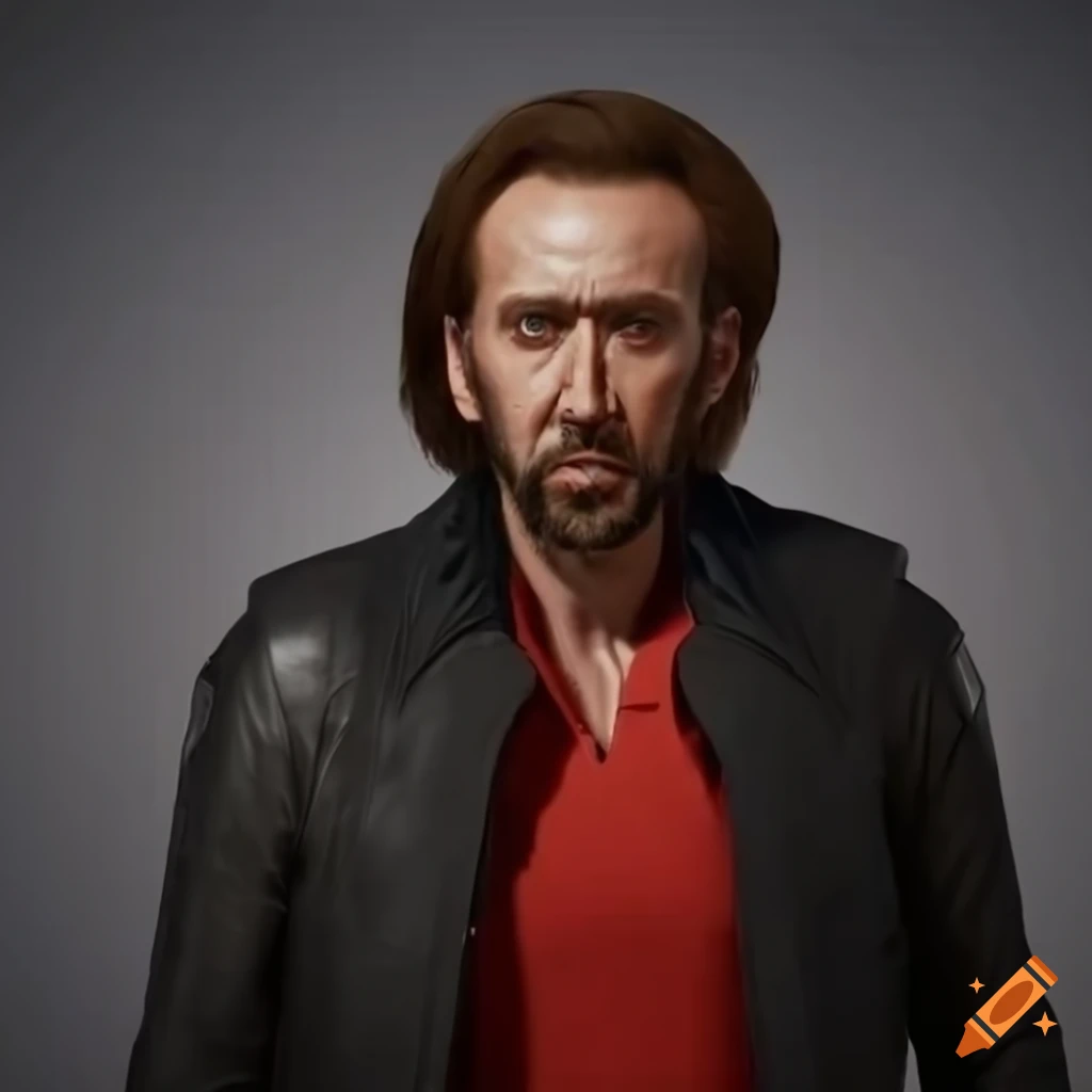 Portrait of Nicolas Cage in sci-fi attire on Craiyon