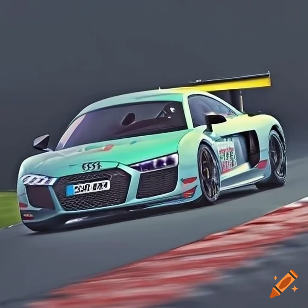 Audi r8 racing at 24 hours of le mans