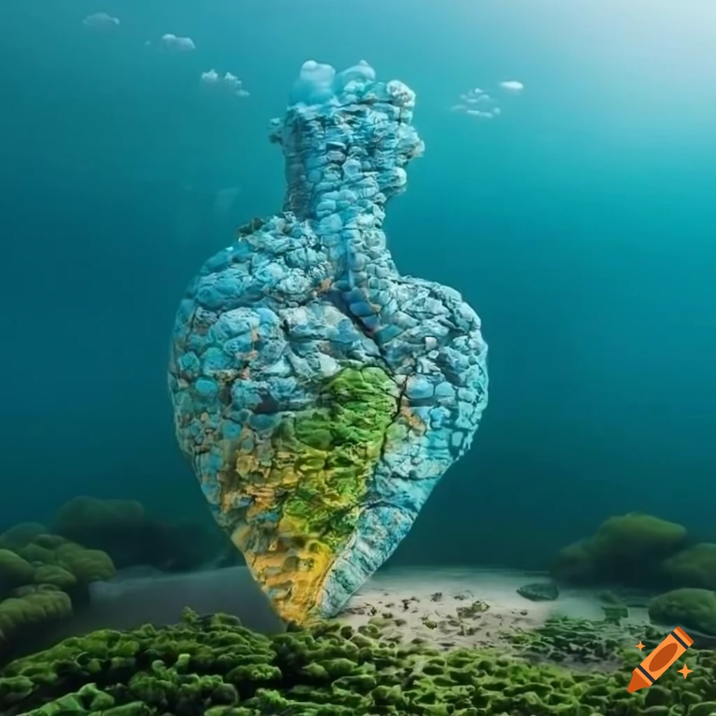 Architecture shaped like a human heart surrounded by vegetation on an ...