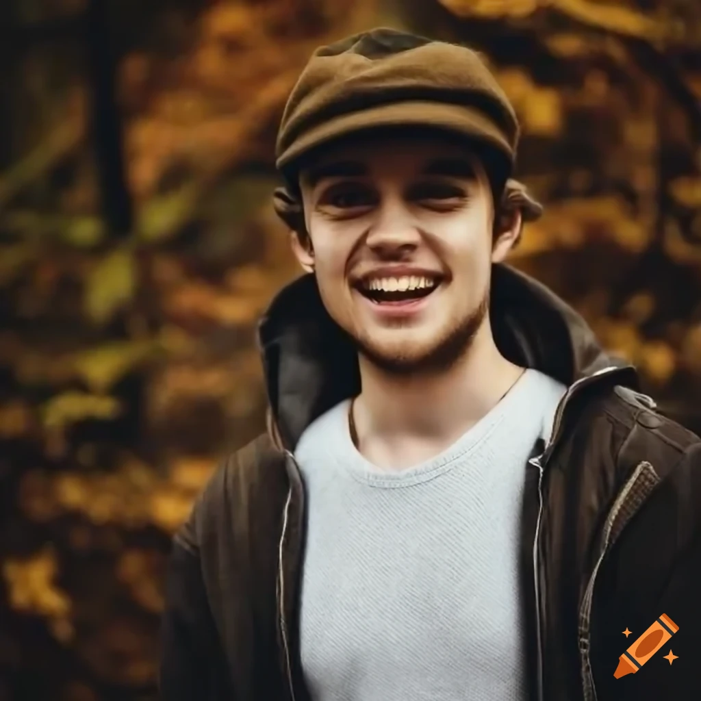 Portrait of a smiling man with brown hair and eyes on Craiyon
