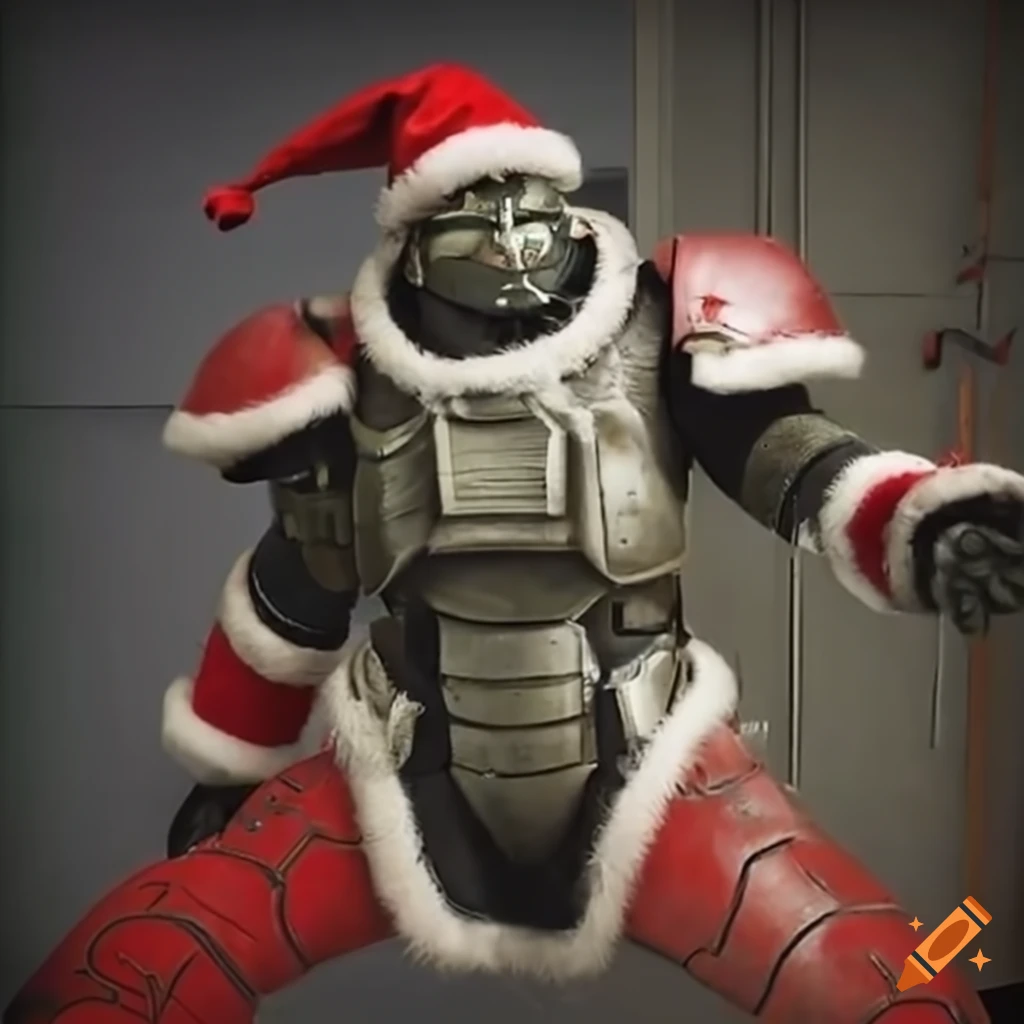 Epic santa cosplay in fallout power armor