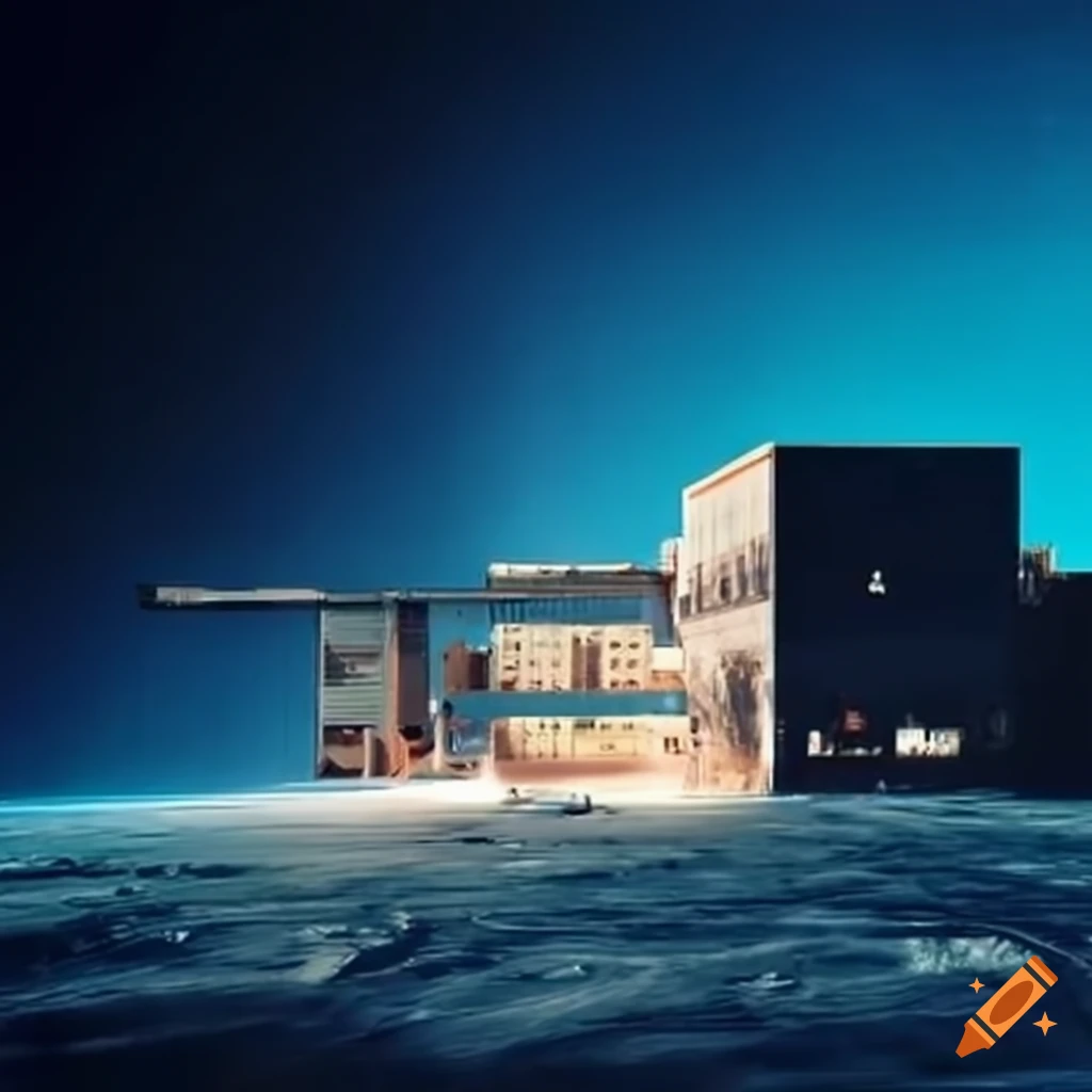 Retro research and development lab building in space